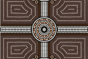 Aboriginal style dot painting in the shape of a cross – Curious Christian